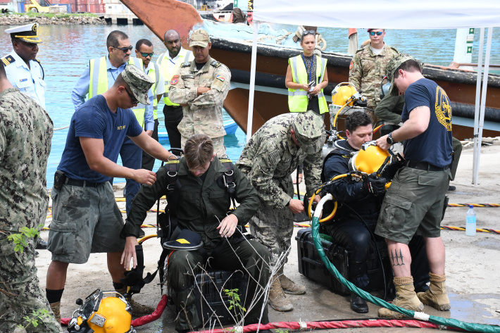 Operation under way to salvage sunken boat at ex-coastguard base ...