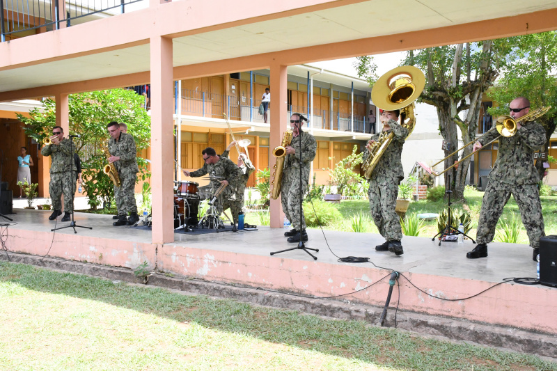 US navy band electrifies Plaisance secondary school with memorable ...